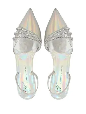 GIUSEPPE ZANOTTI Claralie Slingback Sandals - Silver