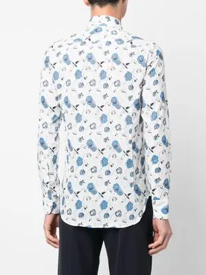 Canali Floral Print Classic Shirt