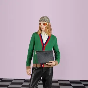 Gucci Messenger Bag With Interlocking G - Black Supreme