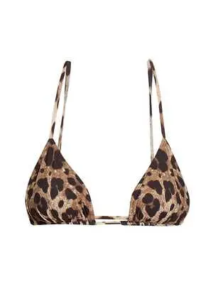 Dolce & Gabbana Women's Leopard-Print Triangle Bikini Top - Leopard  - Leopard