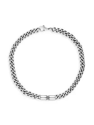 Balenciaga Bb Icon Gournette Necklace - Antique Silver