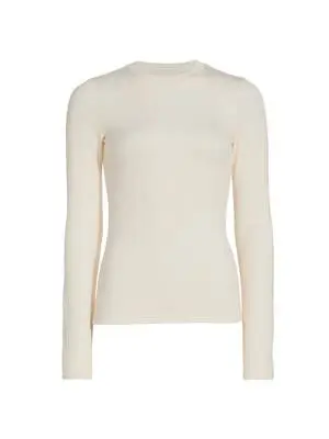 Splits59 Women's Louise Ribbed Long-Sleeve Top - Black  Creme