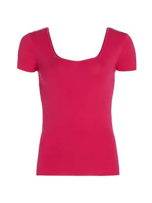 Elie Tahari The Valentina Rib-knit Top Jaipur Pink
