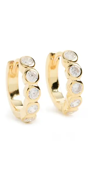 ADINA EDEN Bezel Huggie Earrings