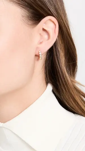 ADINA EDEN Bezel Huggie Earrings