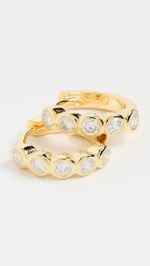 ADINA EDEN Bezel Huggie Earrings