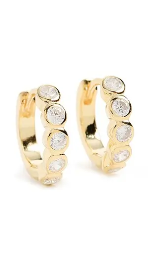 ADINA EDEN Bezel Huggie Earrings