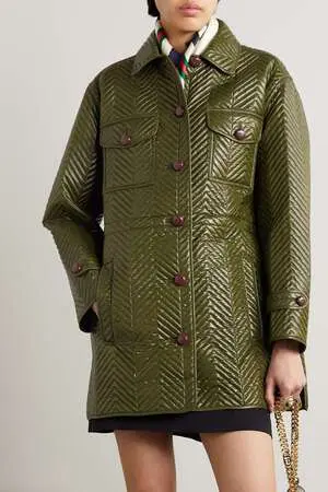 Gucci Quilted Glossed-shell Jacket