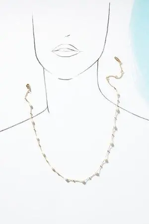 Anthropologie Mini Pearl Chain Necklace