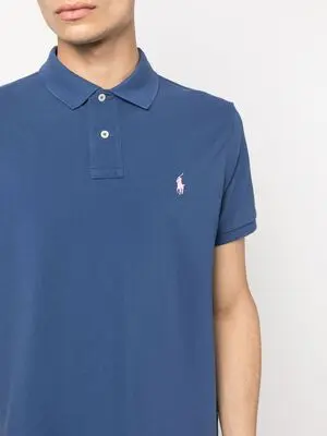 Polo Ralph Lauren Logo-embroidered Short-sleeved Polo Shirt - Blue