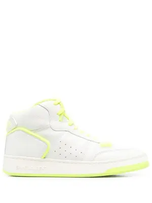 Saint Laurent Two-tone High-top Sneakers - White