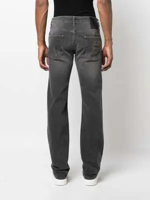 BILLIONAIRE Logo-embroidered Straight-leg Jeans - Grey
