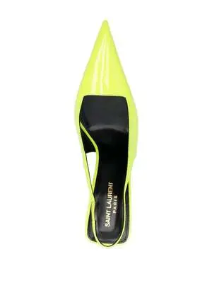 Saint Laurent Kiss 115mm Slingback Pumps - Green