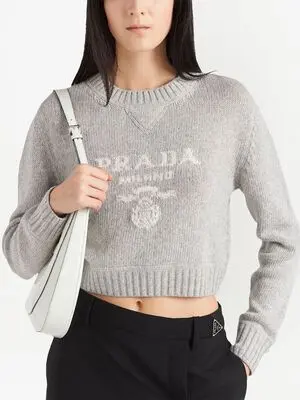 Prada Wool And Cashmere Crew Neck Sweater