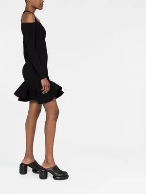 Alexander McQueen V-neck Mini Dress - Black