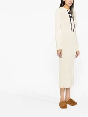 Zimmermann High Tide Lace-up Knitted Dress - Neutrals