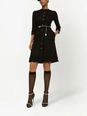 Dolce & Gabbana Raschel Tweed Midi Dress - Black