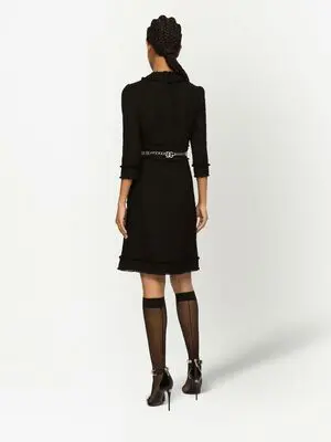 Dolce & Gabbana Raschel Tweed Midi Dress - Black