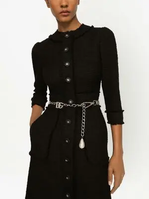 Dolce & Gabbana Raschel Tweed Midi Dress - Black