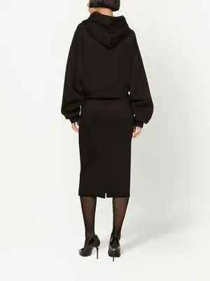 Dolce & Gabbana Milano-ribbed Midi Skirt - Black