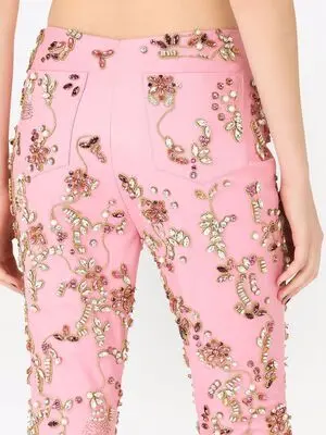 Dolce & Gabbana Embellished Leather Trousers
