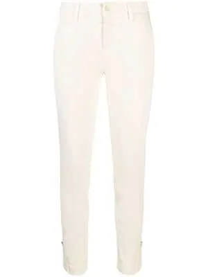 Liu Jo Slim-fit Cotton Blend Trousers - Neutrals