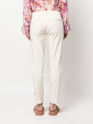 Liu Jo Slim-fit Cotton Blend Trousers - Neutrals