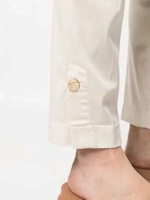 Liu Jo Slim-fit Cotton Blend Trousers - Neutrals