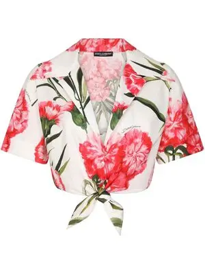 DOLCE & GABBANA Dolce & Gabbana Floral-Print Cropped Shirt