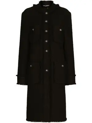 Dolce & Gabbana Single-breasted Tweed Coat