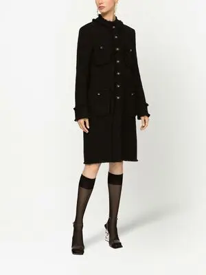 Dolce & Gabbana Single-breasted Tweed Coat