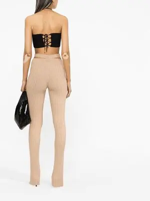 ANDREĀDAMO Lace-up Halterneck Crop Top