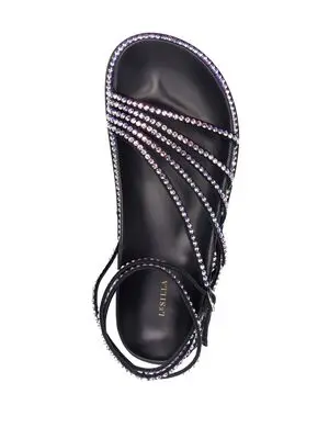 LE SILLA Crystal-embellished Sandals - Black