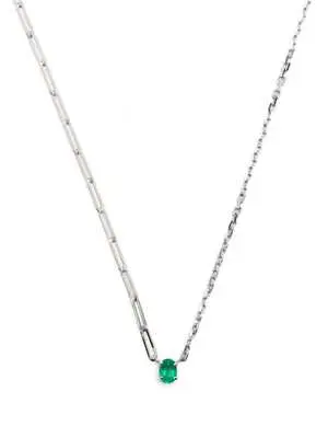 Yvonne Léon 18kt White Gold Emerald Necklace - Silver