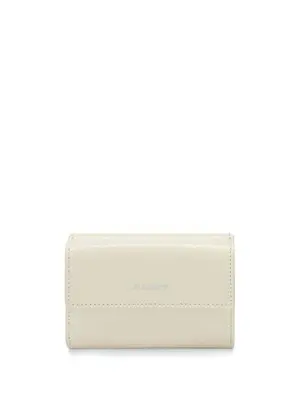 JIL SANDER Logo-embroidered Leather Purse - Neutrals