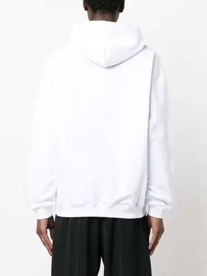 VTMNTS Barcode-patch Drawstring Hoodie - White