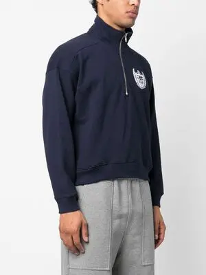 Sporty & Rich Logo-print Zip-up Sweatshirt