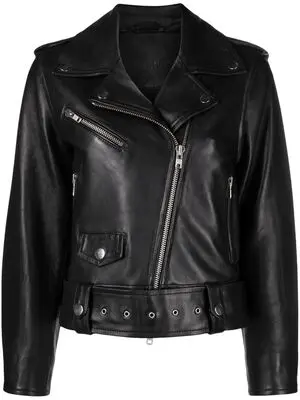 STAND STUDIO Zip-up Leather Jacket