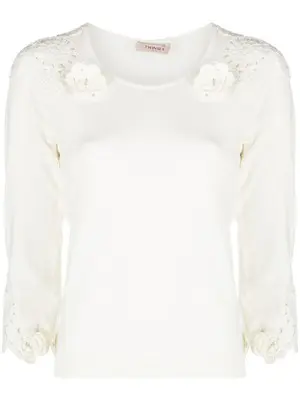 TWINSET Open-knit Detail Jumper - Neutrals