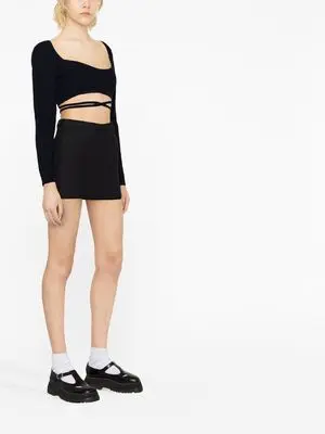 PATOU Cropped Tie-fastening Top - Blue