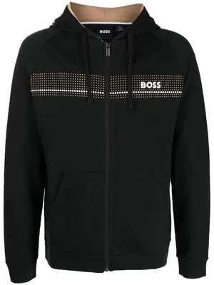 BOSS Logo-print Zip-up Hoodie