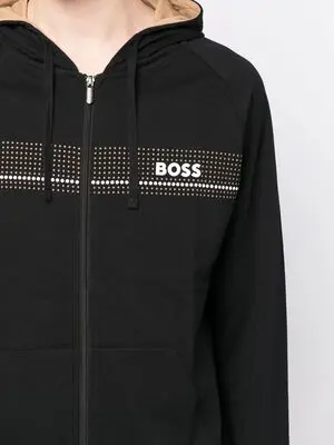 BOSS Logo-print Zip-up Hoodie