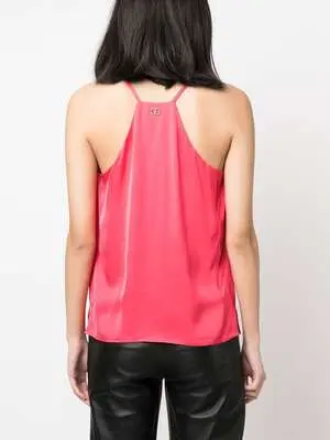 TWINSET Logo-plaque Satin Top - Pink