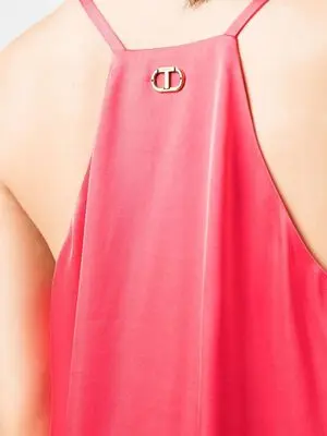TWINSET Logo-plaque Satin Top - Pink