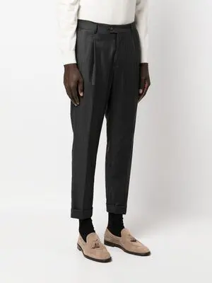 Brunello Cucinelli Chalk-stripe Virgin-wool Tailored Trousers