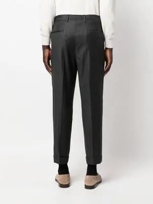 Brunello Cucinelli Chalk-stripe Virgin-wool Tailored Trousers