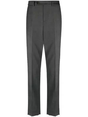 Brunello Cucinelli Prince Of Wales Wool Trousers - Grey