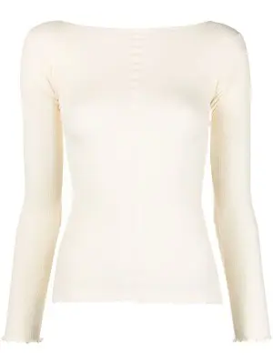 BASERANGE Scallop Edge Sweater - Neutrals