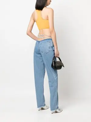 Gcds Crystal-embellished Straight Jeans