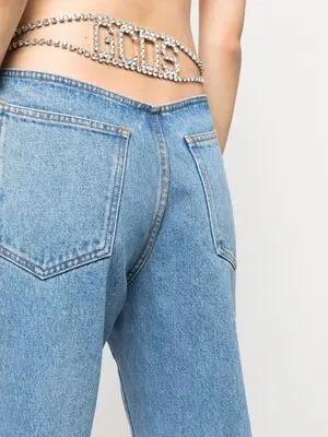 Gcds Crystal-embellished Straight Jeans
